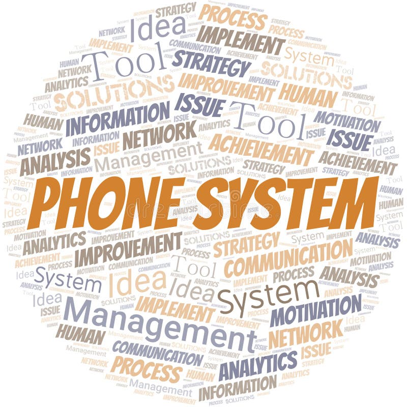Phone System Typography Vector Word Cloud. Stock Vector - Illustration ...