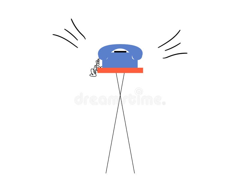 The Phone is on the Table. the Landline Phone is Ringing Stock Vector ...