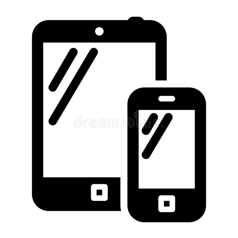 Phone and Tablet Vector Sign Stock Vector - Illustration of device ...
