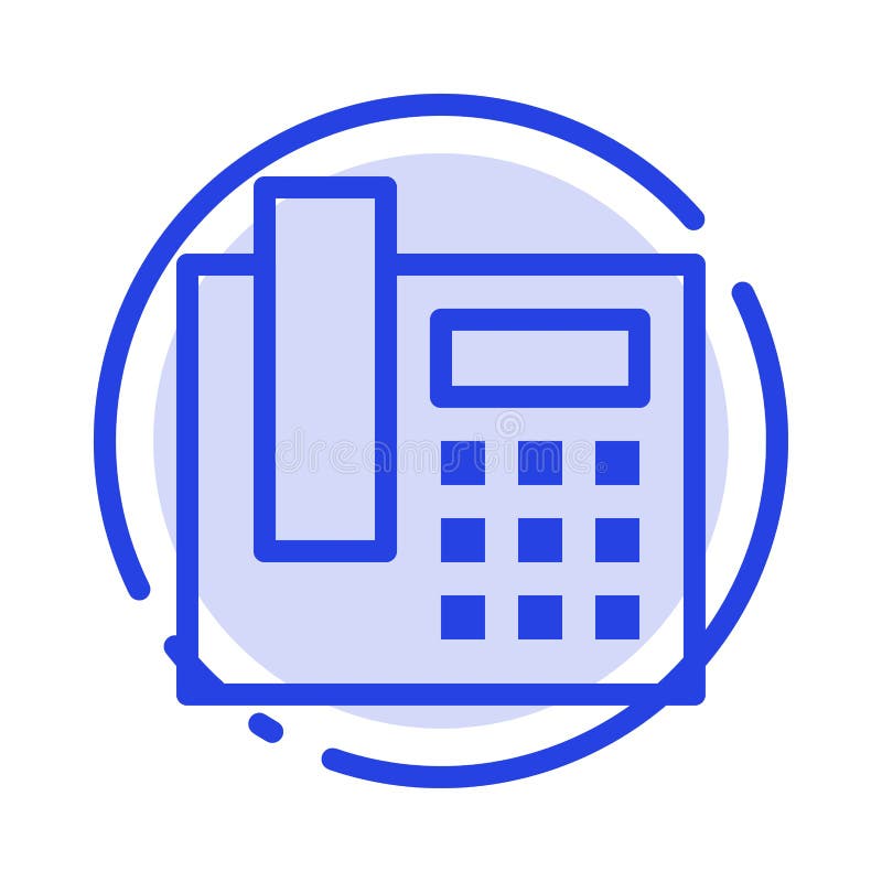 Phone, Telephone, Call Blue Dotted Line Line Icon Stock Vector ...
