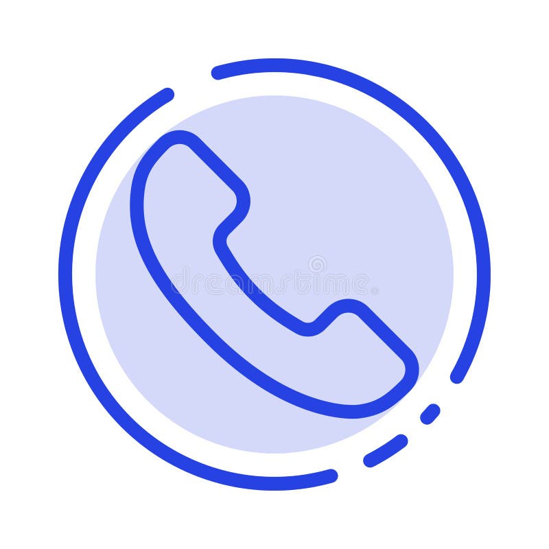 Phone, Telephone, Call Blue Dotted Line Line Icon Stock Vector ...