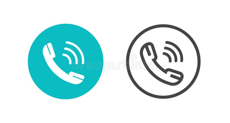 Phone Telephone Old Icon Button Vector or Cellphone Answer Ui Element ...
