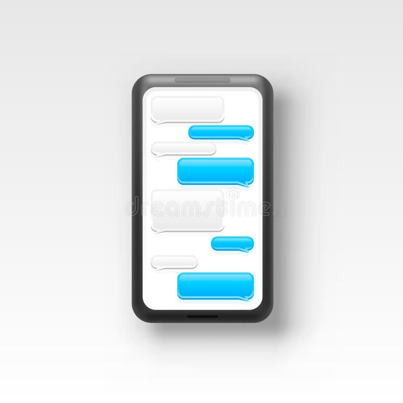 Phone Text Message Chat Frame, Screen Mobile Social. Stock Vector ...