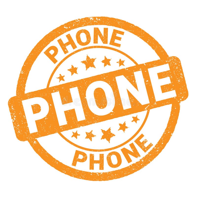 PHONE Text Written on Orange Stamp Sign Stock Illustration ...