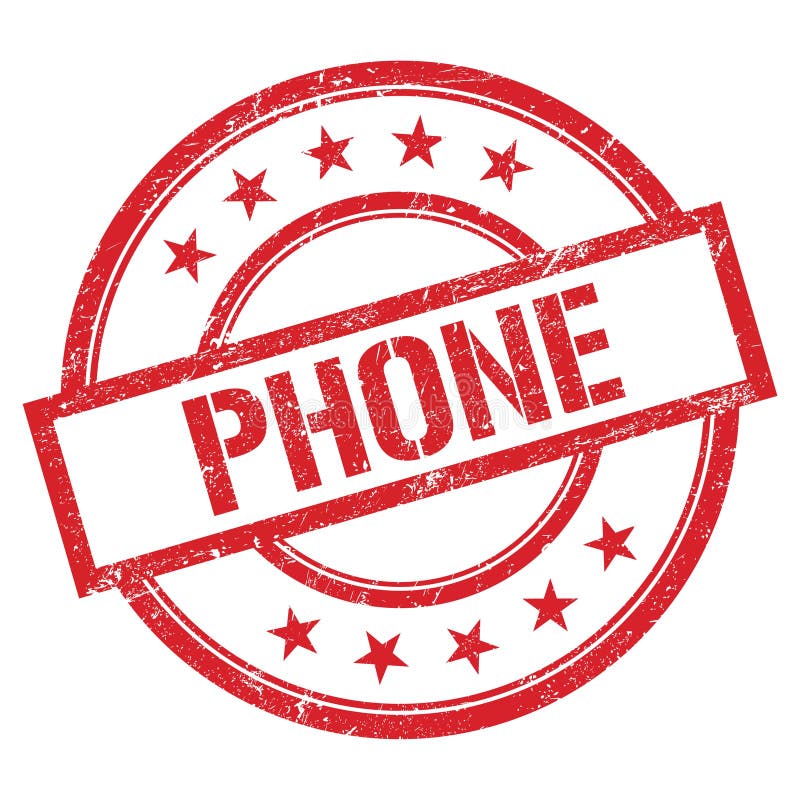 PHONE Text Written on Red Vintage Stamp Stock Illustration ...