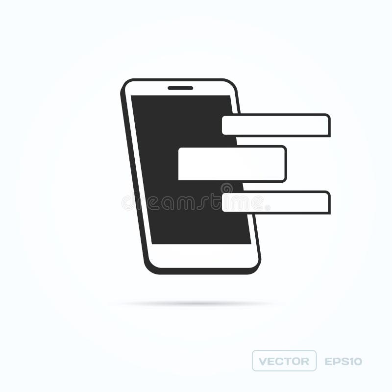 Phone Texting Icon stock vector. Illustration of bubble - 199092204