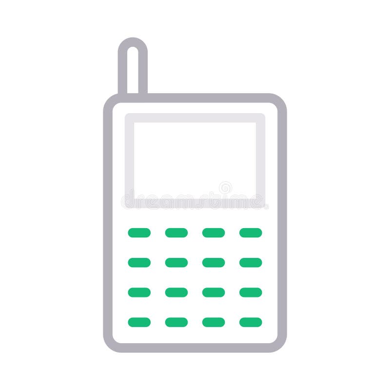 Phone Thin Line Color Vector Icon Stock Vector - Illustration of ...
