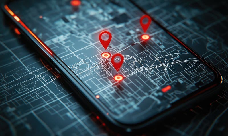 A Phone with Three Red Dots on it Stock Illustration - Illustration of ...