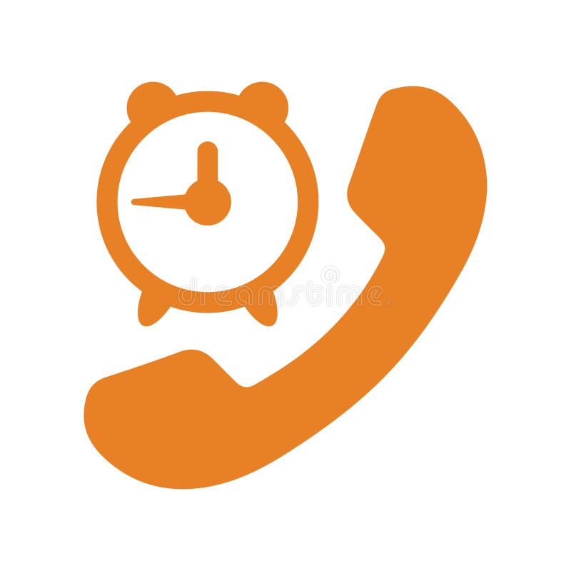 Phone, Time, Alarm, Timer Icon. Orange Core Vector Graphics Stock ...