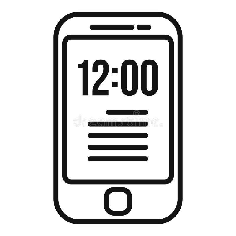 Phone Time Icon Outline Vector. Work Control Stock Vector ...