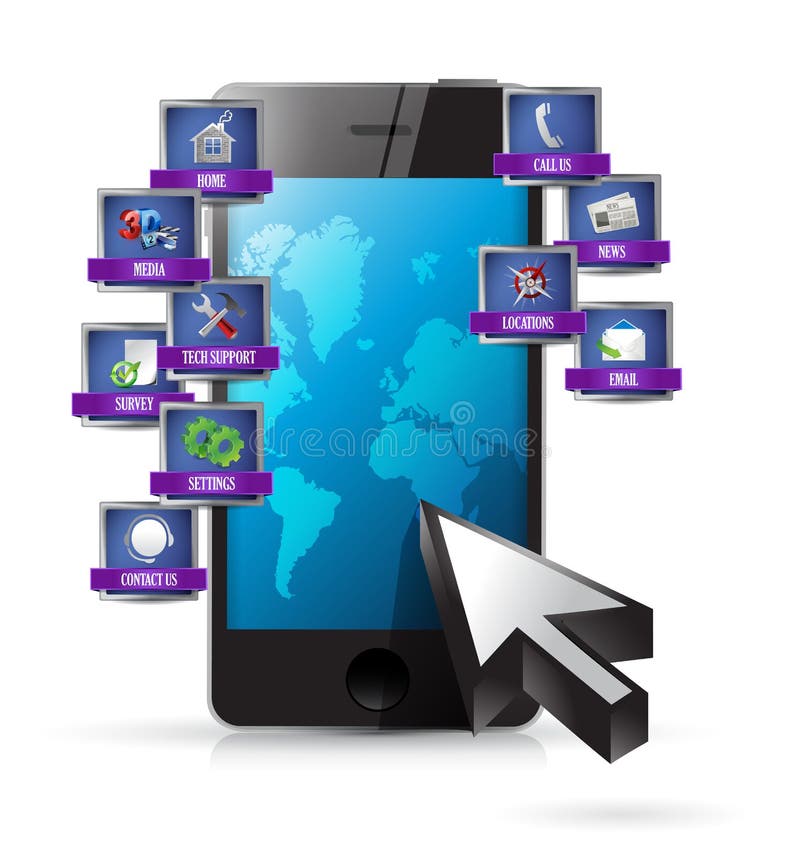 Phone Tools and Settings Illustration Design Stock Illustration ...