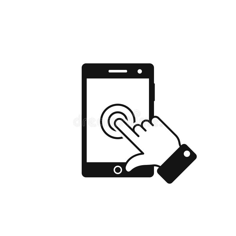 Phone Touch Screen with Finger Icon, Vector Touch Smartphone Isolated ...