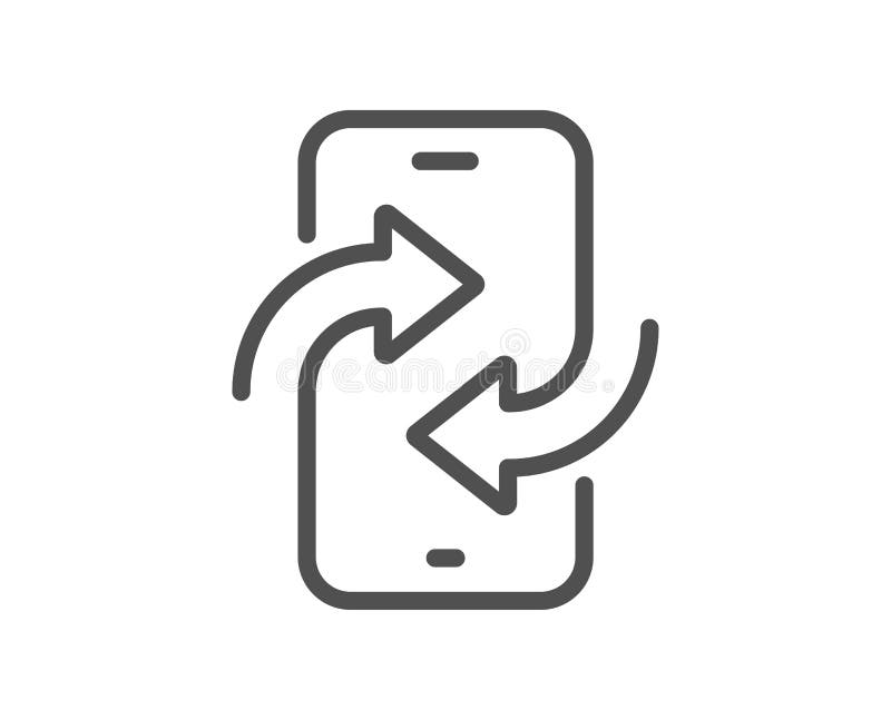 Phone Transfer Line Icon. Smartphone App Sign. Vector Stock Vector ...