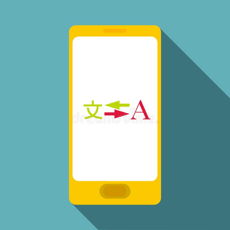 Phone Translation Icon, Flat Style Stock Vector - Illustration of ...