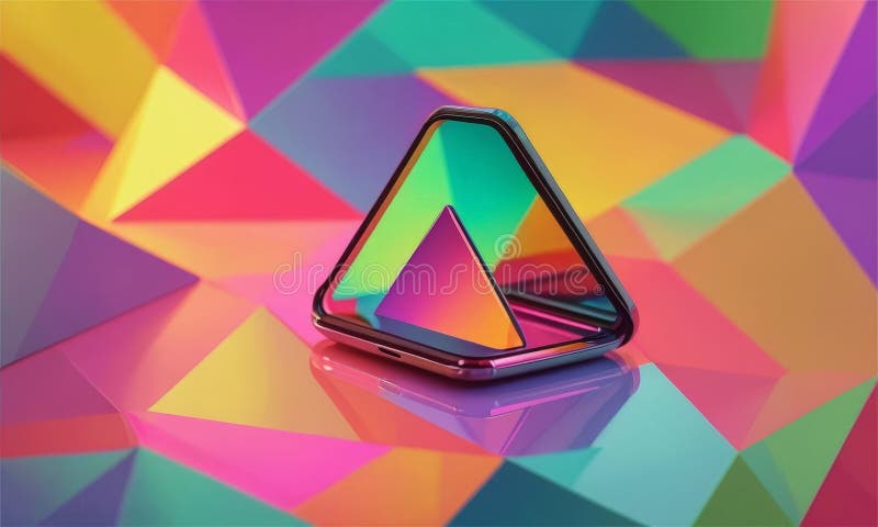 Phone with Triangular Shaped Design on it Stock Illustration ...