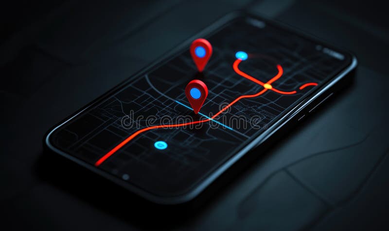 A Phone with Two Red Dots on it Stock Illustration - Illustration of ...