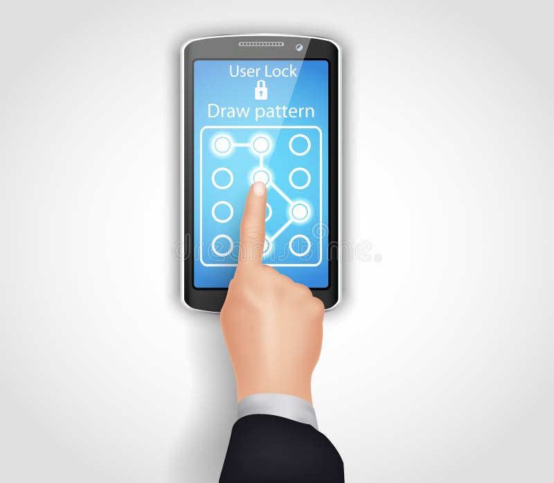 Phone unlocking pattern stock vector. Illustration of flat - 56088538