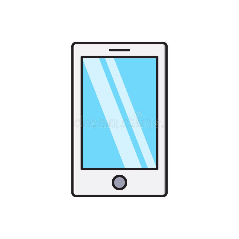 Phone Vector Color Flat Icon Stock Vector - Illustration of header ...