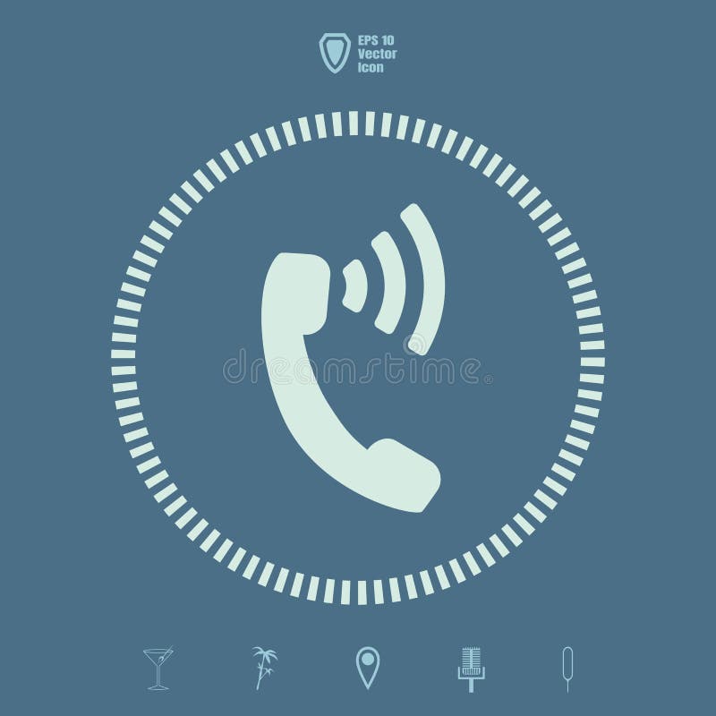 Phone Icon with Waves on a Realistic Tablet Background Stock Vector ...