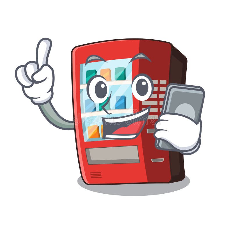 With Phone Vending Machine in the Cartoon Shape Stock Vector ...