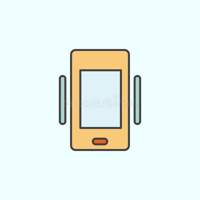 Phone, Vibrate Color Vector Icon, Vector Illustration Stock ...