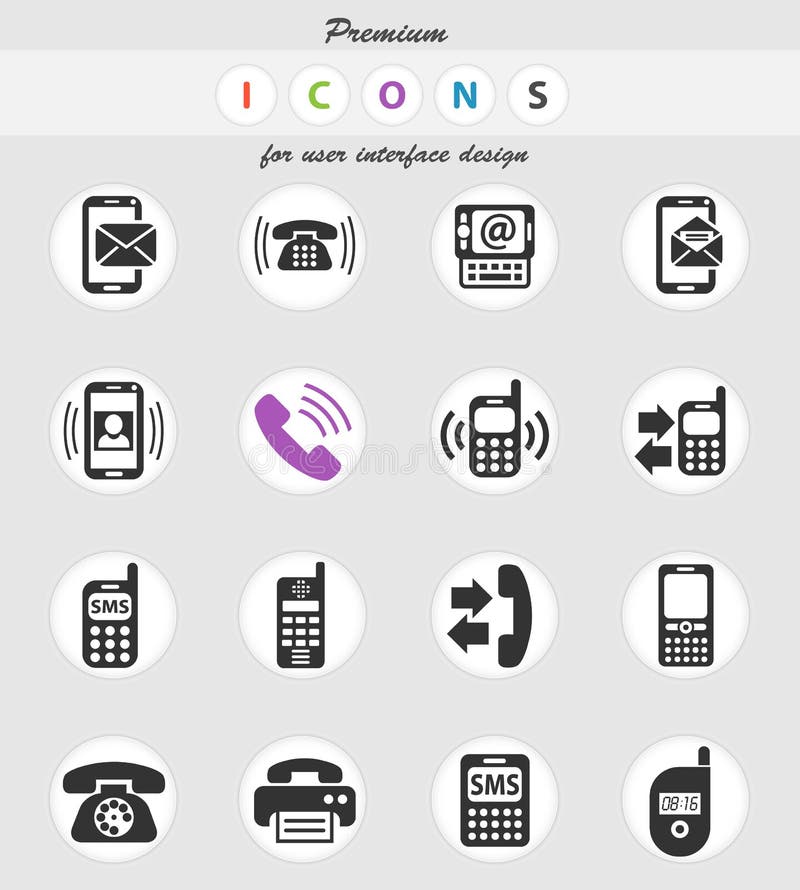 Phone icon set stock vector. Illustration of vector - 123029554