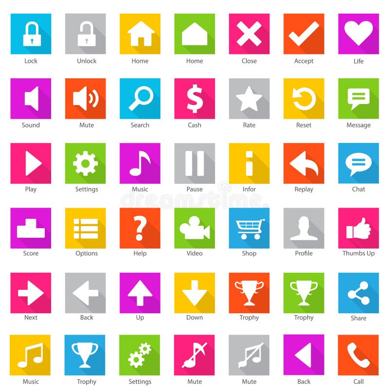 Phone Web Internet Icon Set Stock Vector - Illustration of profile ...