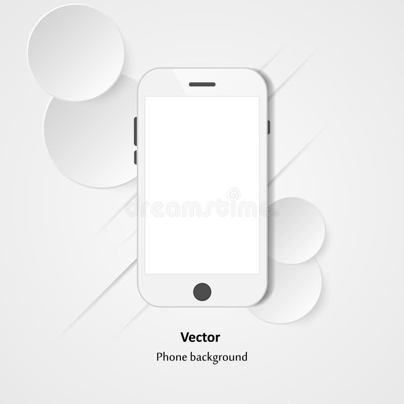 Phone on a White Background, Illustration. Stock Vector - Illustration ...