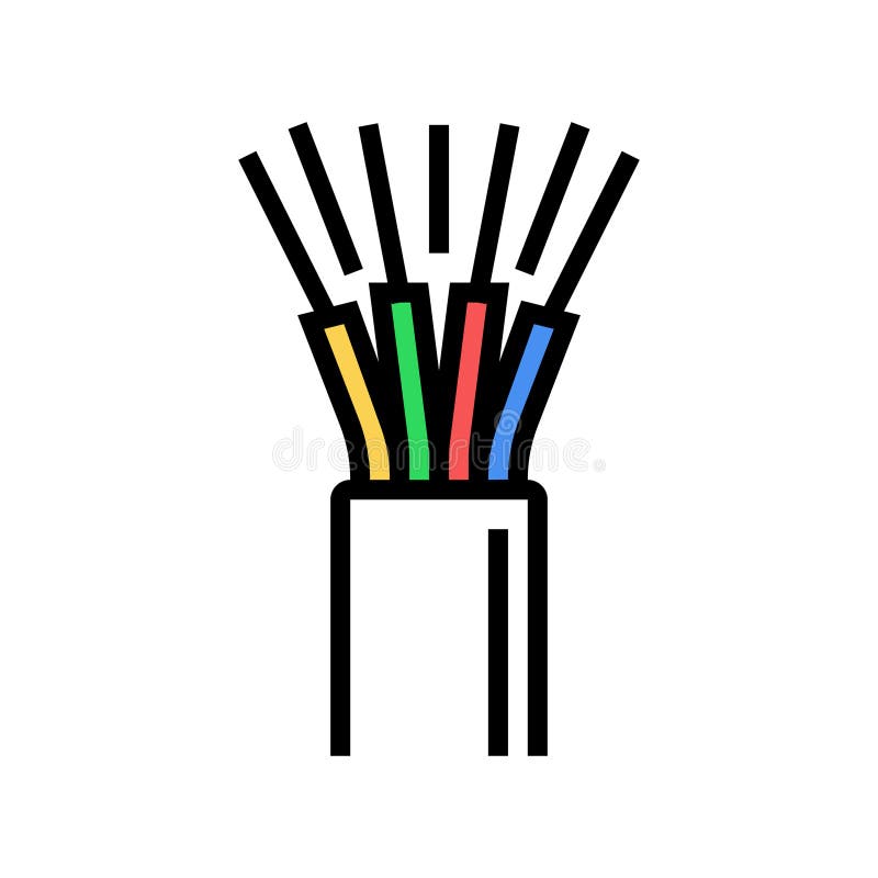 Phone Wire Cable Color Icon Vector Illustration Stock Vector ...