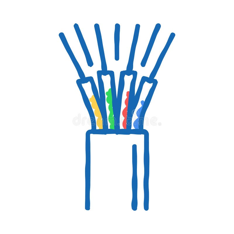 Phone Wire Cable Icon Doodle Illustration Stock Vector - Illustration ...