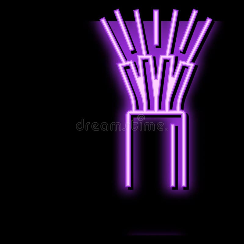 Phone Wire Cable Neon Glow Icon Illustration Stock Vector ...