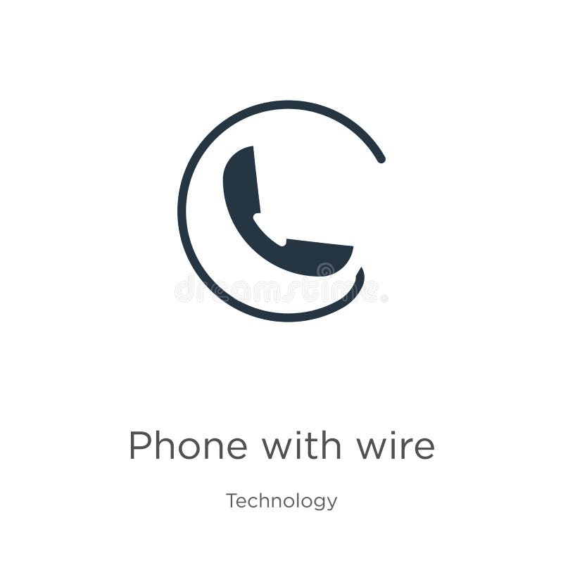Phone with Wire Icon Vector. Trendy Flat Phone with Wire Icon from ...