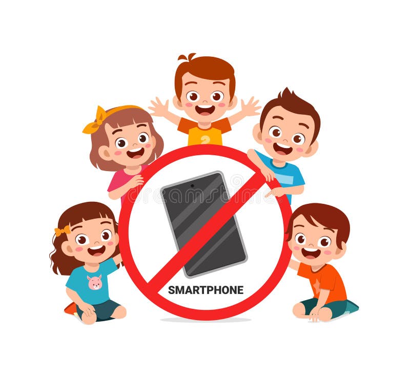 Phone Zone Restriction Warning Sign for Kids Stock Vector ...
