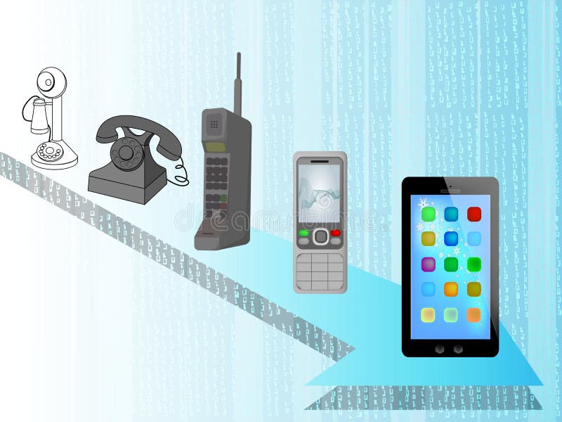 Cell phones evolution stock vector. Illustration of date - 36164984
