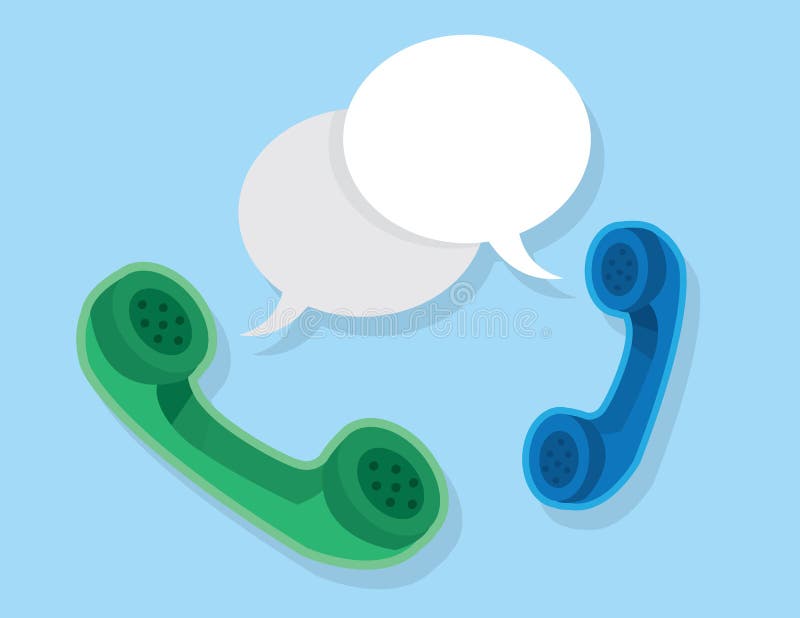 Phones Floating Speech Bubbles Stock Vector - Illustration of receiver ...