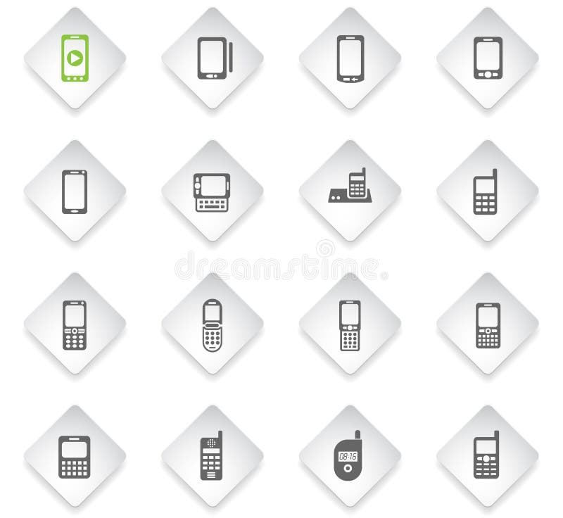 Phones icon set stock illustration. Illustration of cell - 88627142