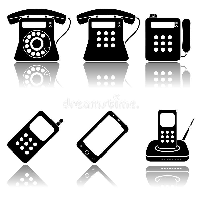 Phones icon set stock vector. Illustration of sign, equipment - 39931227
