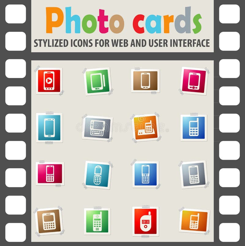 Phones icon set stock illustration. Illustration of cell - 88719092