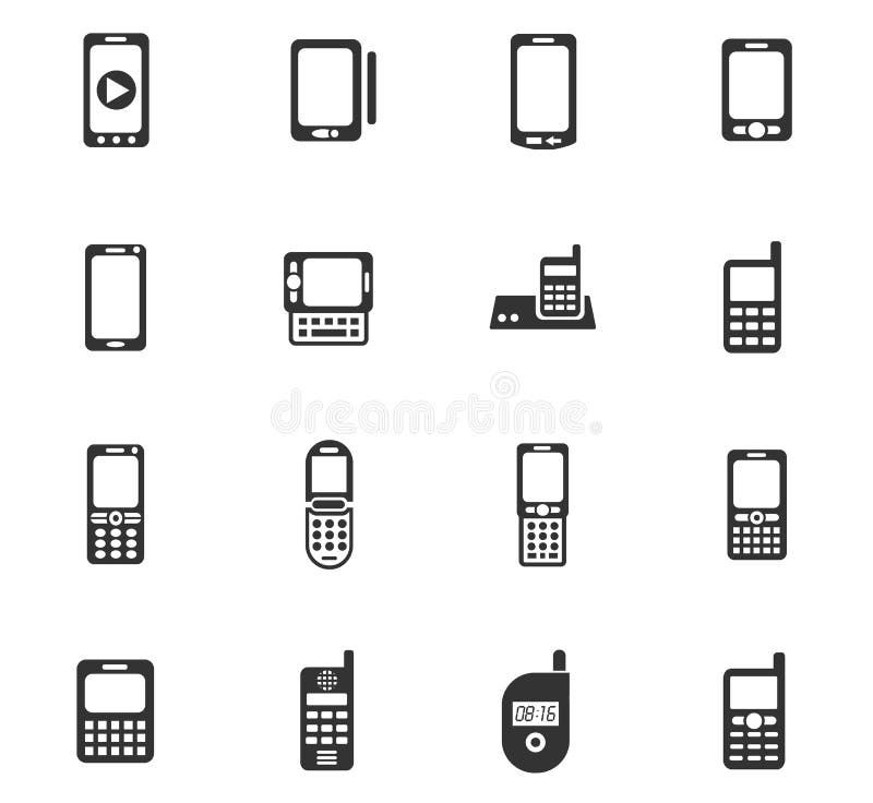 Phones icon set stock vector. Illustration of portable - 88220110