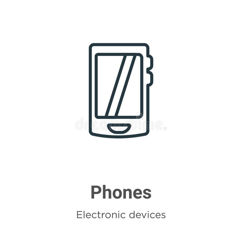 Phones Outline Vector Icon. Thin Line Black Phones Icon, Flat Vector ...