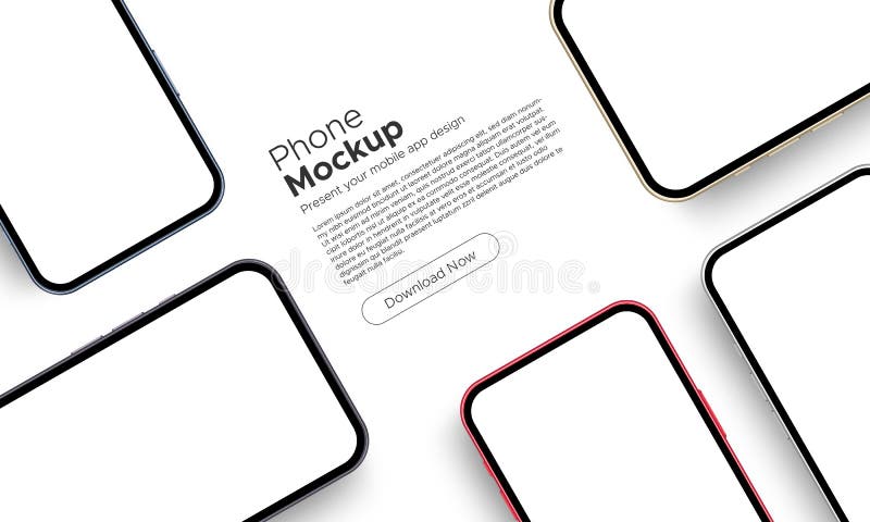 Modern Smartphones with Blank Screens. Mockup for Showing Mobile Apps ...