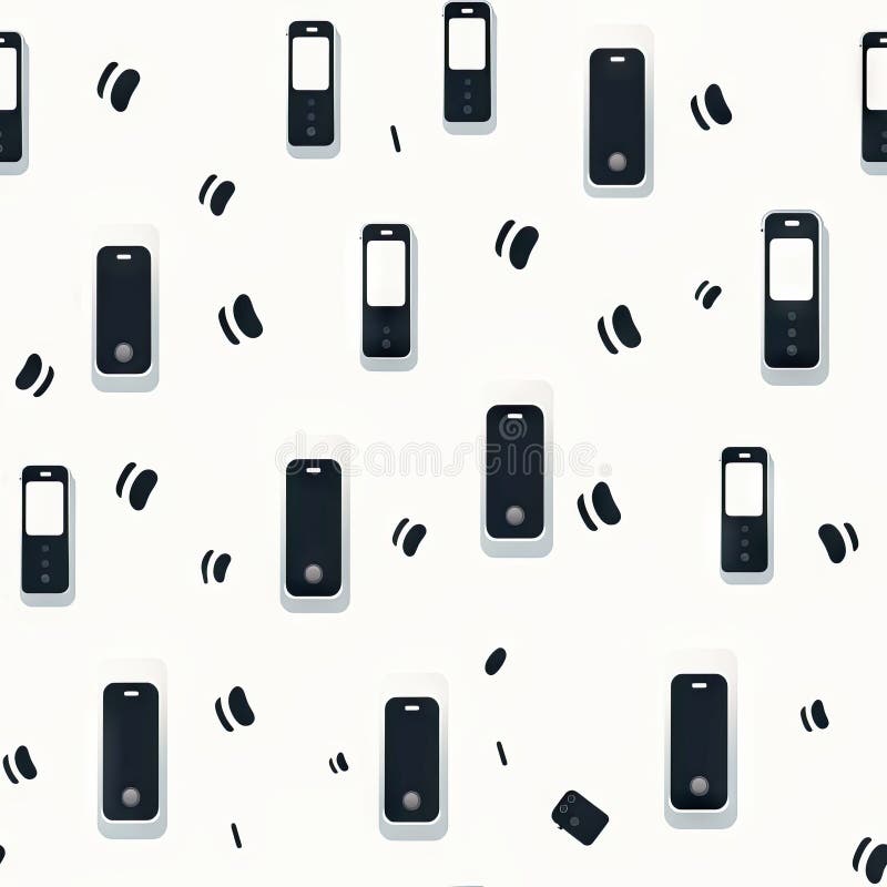 Phones with Shadow Pattern Banner Wallpaper Simple Stock Illustration ...