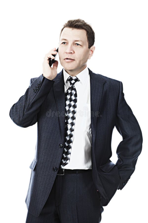 Phoning businessman stock image. Image of mature, closeup - 9777273