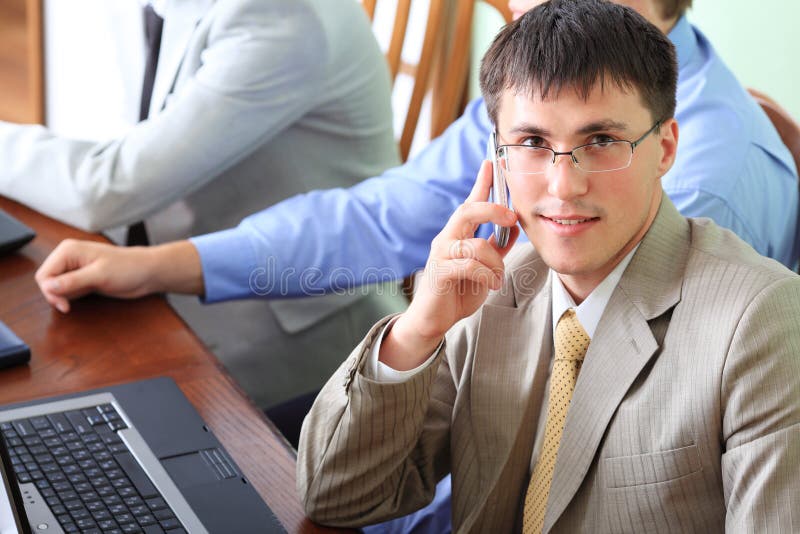 Phoning man stock photo. Image of calling, person, holding - 9934334