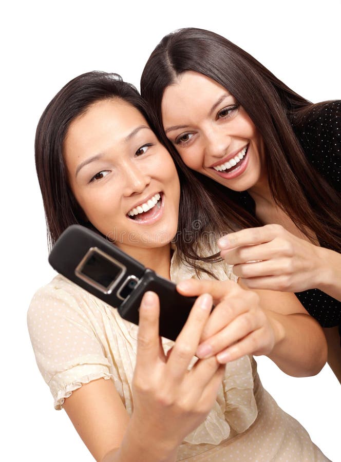 Phoning together stock photo. Image of funny, college - 7813352