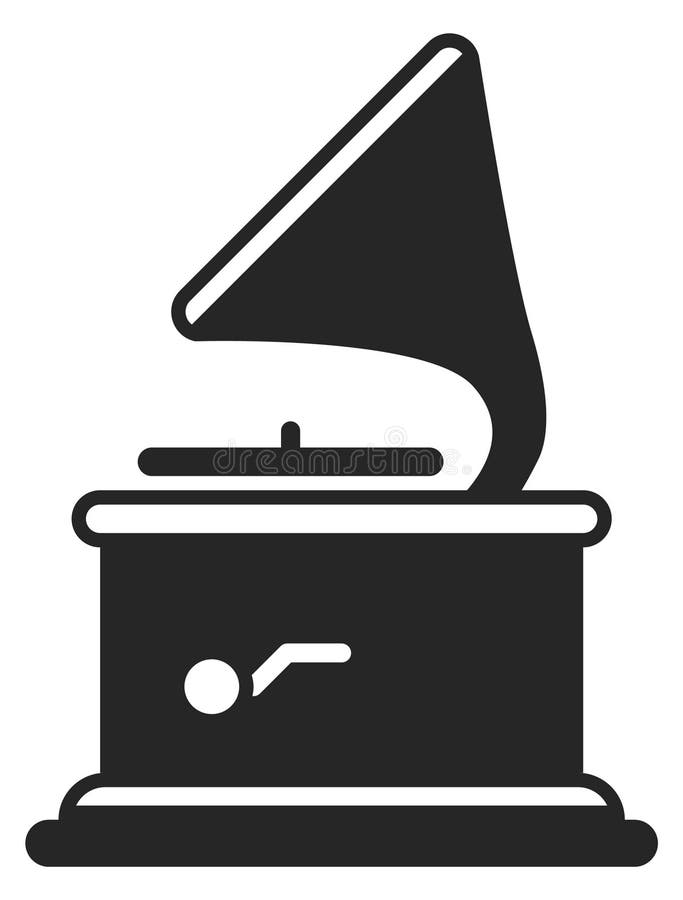 Phonograph Black Icon. Retro Gramophone Device Symbol Stock Vector ...