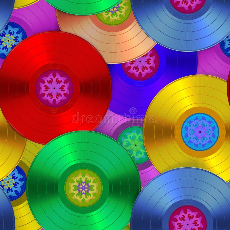 Phonograph records stock illustration. Illustration of color - 42390127