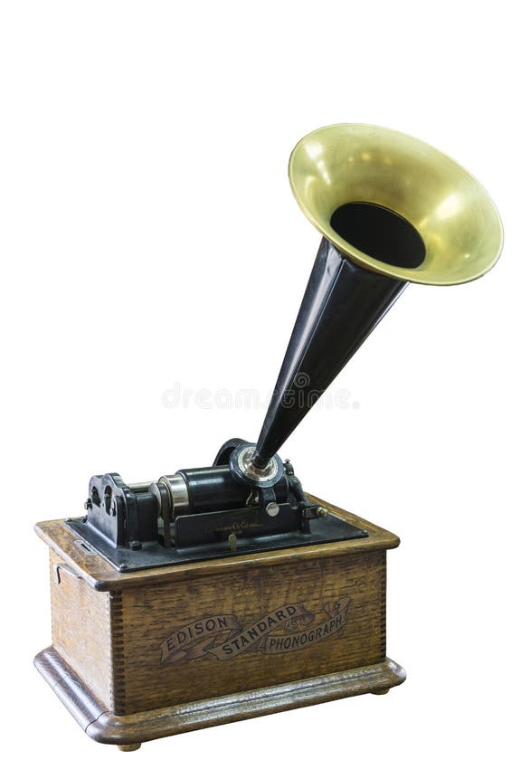 Phonograph of Thomas Edison Beginning of the 20th Century on a White ...