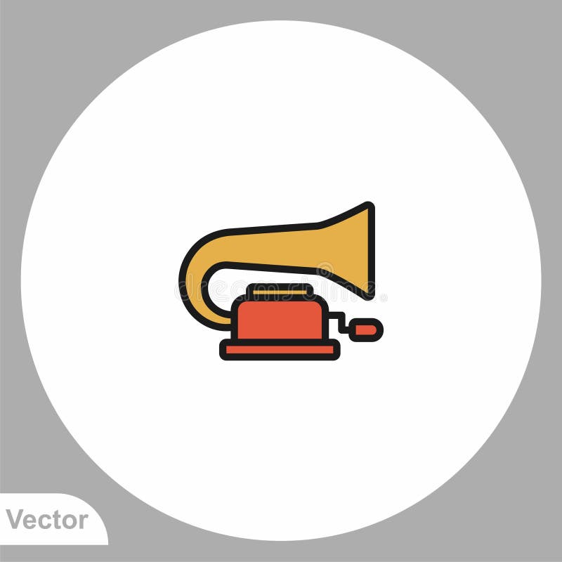 Phonograph Icon on White Background Stock Illustration - Illustration ...