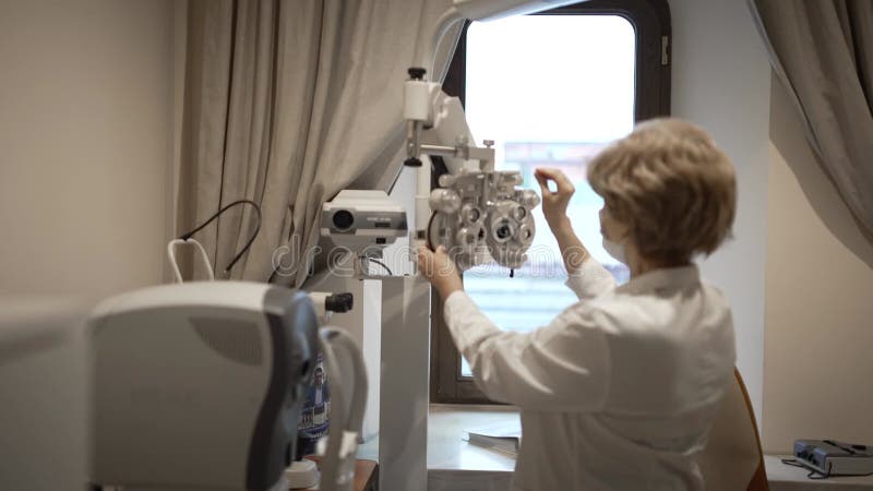 Phoropter Optical Device for Measuring Vision Stock Footage - Video of ...